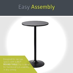 Pearington Round Cocktail Bistro High Table with Black Top and Base, 1-Pack