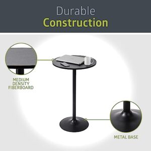 Pearington Round Cocktail Bistro High Table with Black Top and Base, 1-Pack