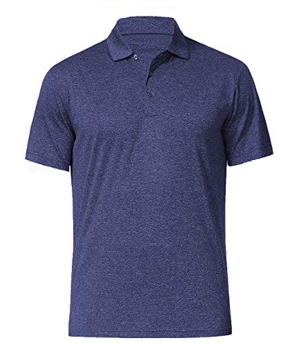 Men's Dry Fit Golf Polo Shirt (as1, Alpha, l, Regular, Regular, Dark Blue)