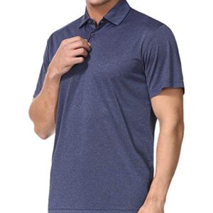 Men's Dry Fit Golf Polo Shirt (as1, Alpha, l, Regular, Regular, Dark Blue)