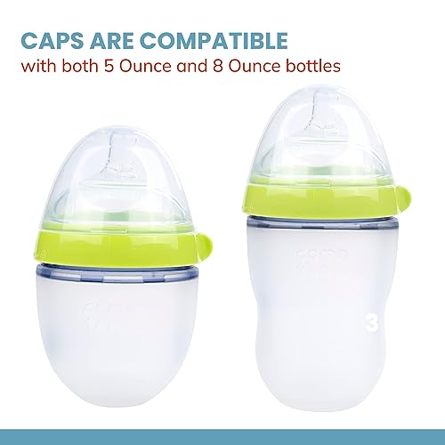 Baby Bottle Cap Lid for Comotomo 5 Ounce and 8 Ounce Silicone Bottles, 3 Pack