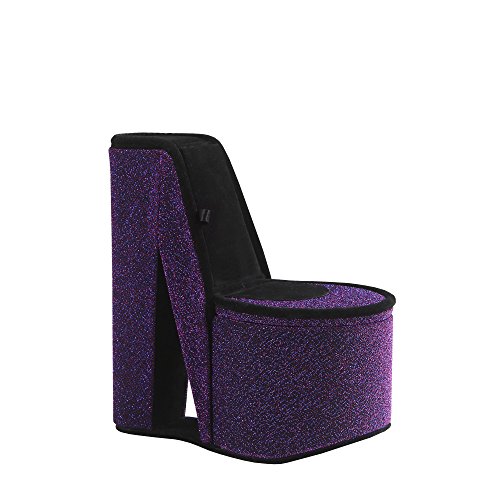 ORE International HBB1836 Iridescent High Heel Shoe Hidden Jewelry Box, Purple Velvet, 9"