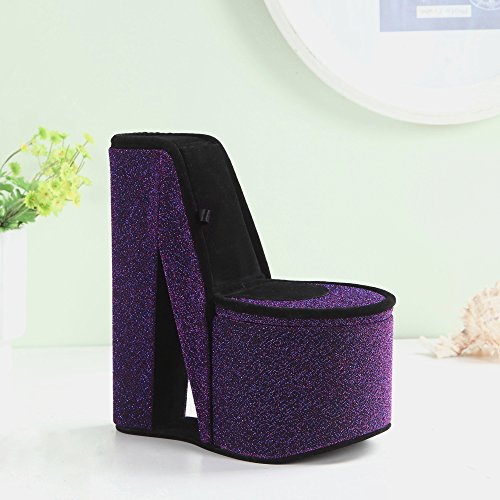 ORE International HBB1836 Iridescent High Heel Shoe Hidden Jewelry Box, Purple Velvet, 9"