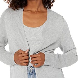 Amazon Essentials Women's Lightweight Open-Front Cardigan Sweater (Available in Plus Size), Light Grey Heather, X-Large