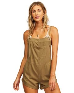 billabong women's wild pursuit short overall, sage, large