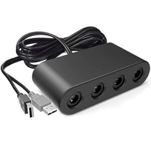 gamecube adapter for nintendo switch gamecube controller adapter and wii u and pc, super smash bros gamecube controller adapter. support turbo and vibration features with 180cm long cable