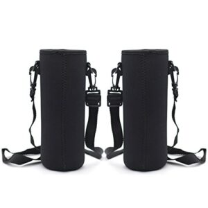 kvvdi 2 pack 32 oz neoprene glass water bottle cooler sleeve insulator 32oz bottle cover holder carrier with shoulder strap