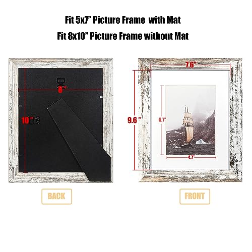 kennethan White 8x10 Picture Frame can Display 5x7 Picture with Mat or 8x10 Photo Without Mat on the Wall