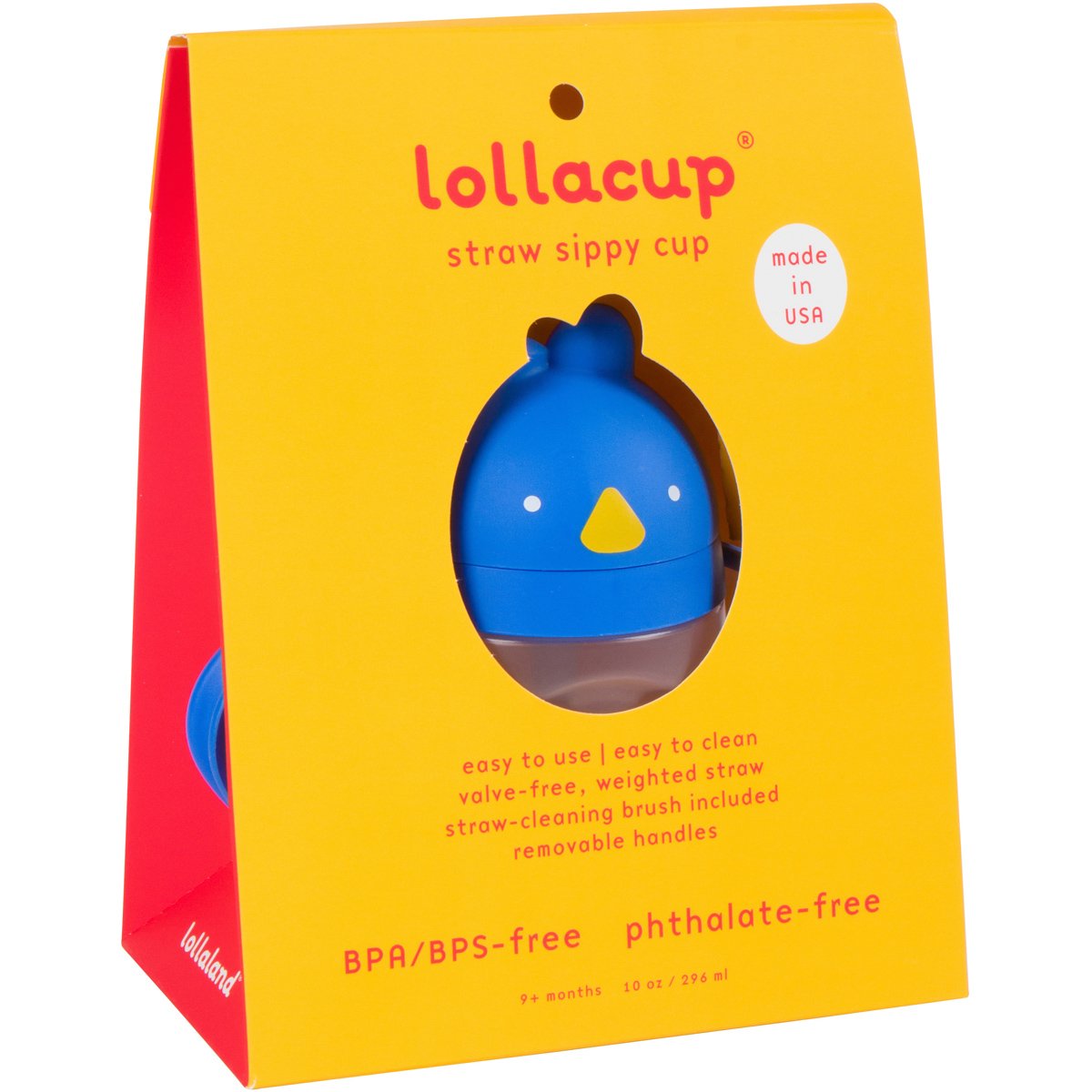 Lollaland Weighted Straw Sippy Cup for Baby:MADE IN THE USA - Transition Kids, Infant & Toddler Sippy Cup (6 months - 9 months) | Shark Tank Products | Lollacup (Brave Blue) w/ Straw Replacement Pack