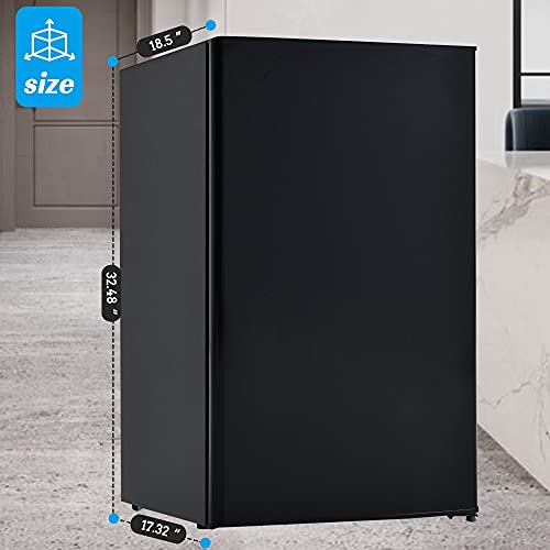 3.2 Cu. Ft. Stainless Steel Double Doors Compact Mini Refrigerator Internal Freezer Compartment Cooler Fridge Perfect For Home Kitchen Hotel Office Dorm Wet Bars Adjustable Temperature Mechanism