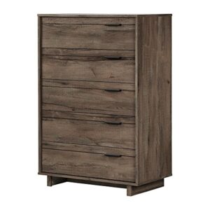 south shore fynn 5-drawer chest, fall oak