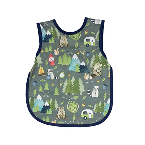 BapronBaby Camping Bears Bapron - Soft Waterproof Stain Resistant Bib - Machine Washable - 6m - 5yr - (Sz Baby/Toddler 6m-3T)