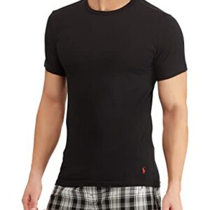 POLO Ralph Lauren Underwear Men's 3 Pack Slim Fit Crew Tees, Black, XL