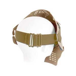 SHENKEL Mask-014tan Full Face Shooting Mask Mesh Goggles with Visor & Neck Guard, Tan