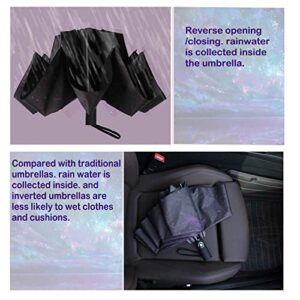 SIEPASA Umbrella Windproof, Travel Umbrella, Compact Folding Reverse Umbrella,-One button for Auto Open and Close(Starry Sky)