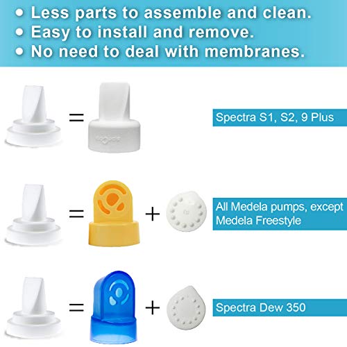 Nenesupply 6 pc Duckbill Valves Compatible with Medela and Spectra Pump Parts Use on Spectra S2 Spectra S1 Pump in Style Harmony Symphony Replace Spectra Duckbill Valves and Medela Valve