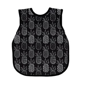 bapronbaby pineapple monochrome bapron - soft waterproof stain resistant bib - machine washable - 6m - 5yr - (sz baby/toddler 6m-3t)