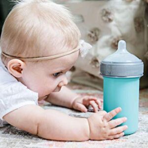 Mason Bottle Silicone Baby Bottle: Includes Silicone Nipple (Medium Flow Nipple for 3+ Months), Plastic Ring + Cap, 8 Ounce Silicone Bottle, BPA Free, Non-Toxic 100% Made in USA (1 Count)