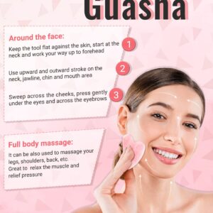 Deciniee Jade Roller and Gua Sha Set - Anti Aging Rose Quartz Face Massager for Eye, Neck - Natural Beauty Skin Care Tools Body Muscle Relaxing Relieve Wrinkles