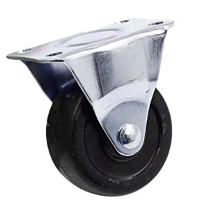 Luomorgo 4Pcs Casters Heavy Duty 2 inch Rubber Black Caster Wheels with Rigid Fixed Non-Swivel Top Plate for Furniture