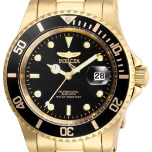 Invicta Men's Pro Diver Quartz Watch with Stainless Steel Strap, Gold, 20 (Model: 26975)