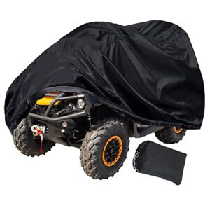 indeed buy atv cover waterproof, 420d heavy duty ripstop material black protects 4 wheeler from snow rain or sun,102'' x44'' x 48''