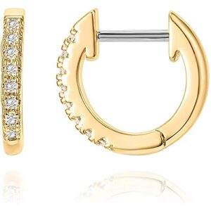 pavoi womens 14k yellow gold-plated-base cubic zirconia cuff earring