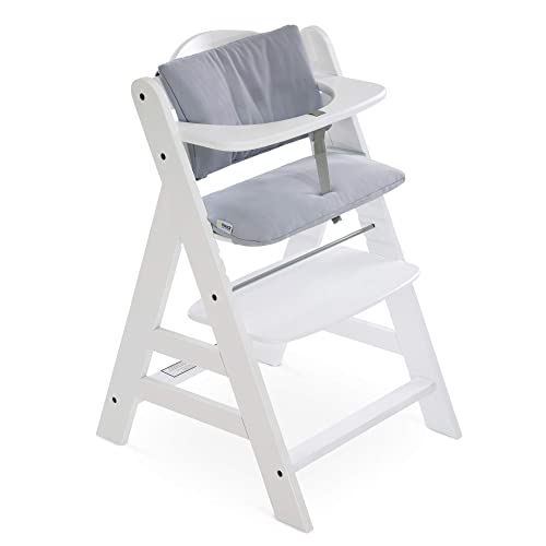 Hauck Highchair Pad Deluxe, Removable Washable Padded Seat Cushion Compatible with Wooden Alpha+ and Beta+ Model High Chair, Accessory Only, Grey