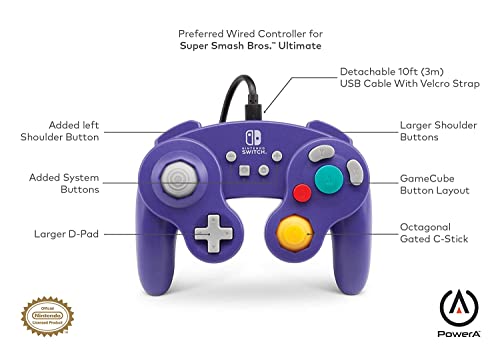 PowerA Wired Controller for Nintendo Switch GameCube Style: Purple Nintendo Switch