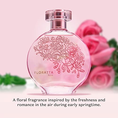 O Boticário Floratta Rose Eau de Toilette, Long-Lasting Floral Rose Fragrance Perfume for Women, 2.5 Ounce