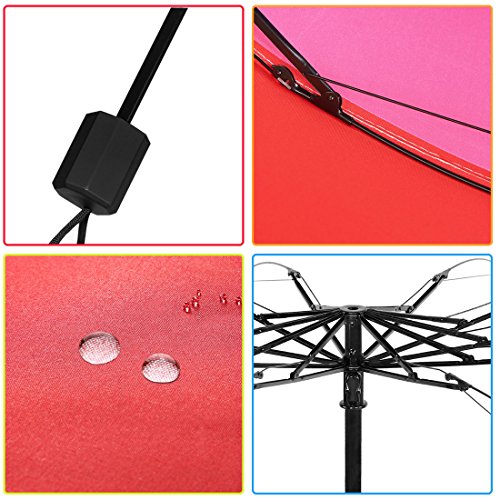 Rosavida Rainbow Folding Umbrella- 10 Ribs- Travel Umbrella Compact Windproof for Women Girls