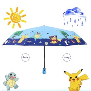 Rosavida Kids Folding Umbrella- Automatic Open- Cartoon- UV Protection- Travel Umbrella Compact Windproof for Girls Boys Women ＃1