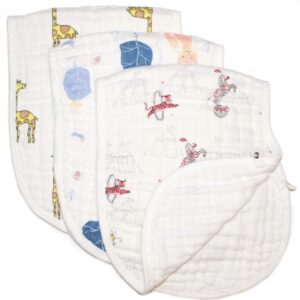 Babykinique - Pack of 3 Baby Burp Cloths Muslin Towels for Burping Newborn Boy or Girl, Large Thick and Soft Absorbent Comfy Cotton Bibs/Spit Up Rags (Size 21x10” Inch,53 x 24cm) Ideal Gift Item