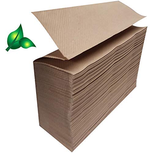 Recycled Unbleached Eco Paper Towels, 1000 Z Multifold Brown Organic 100% Post Consumer Waste