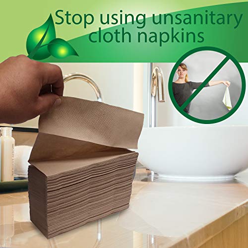 Recycled Unbleached Eco Paper Towels, 1000 Z Multifold Brown Organic 100% Post Consumer Waste