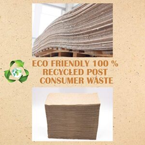 Recycled Unbleached Eco Paper Towels, 1000 Z Multifold Brown Organic 100% Post Consumer Waste