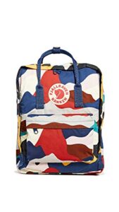 fjallraven women's kanken backpack, summer landscape, print, blue, one size