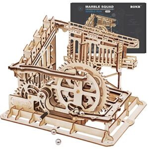 rokr 3d wooden puzzle mechanical gears set diy assembly model kits wooden craft kits brain teaser games building set best christmas birthday gift for adults & kids age 14+(lg502-cog coaster)