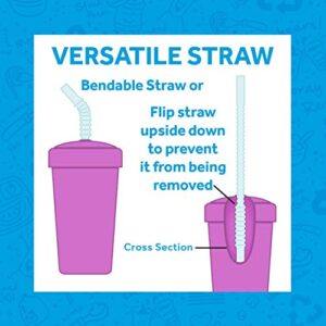 Re Play 10 Oz. Made In USA Straw Cups with Reversible Bendy Straw - Made from Heavyweight Recycled Milk Jugs- BPA Free- Dishwasher & Microwave Safe - Princess - Pack of 3