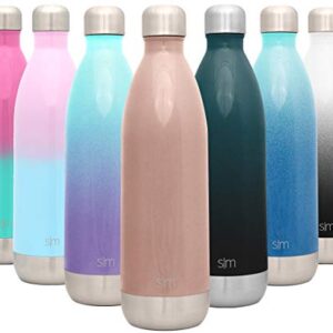 Simple Modern 34 Ounce Wave Water Bottle - Stainless Steel Liter Double Wall Vacuum Insulated Leakproof -Rose Gold