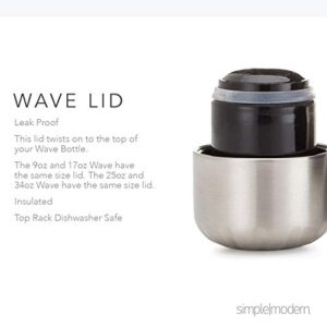 Simple Modern 34 Ounce Wave Water Bottle - Stainless Steel Liter Double Wall Vacuum Insulated Leakproof -Rose Gold