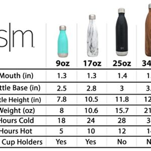 Simple Modern 34 Ounce Wave Water Bottle - Stainless Steel Liter Double Wall Vacuum Insulated Leakproof -Rose Gold