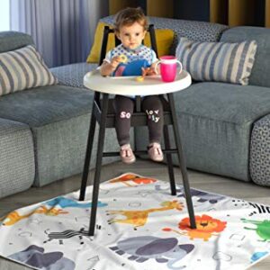 Waterproof Floor Splat Mat for Under High Chair| 51" Splash Mat Under High Chair/Under High Chair Mat |Splash Mat Highchair, High Chair Mats for Dropping Food, Food Floor Mat for Kids