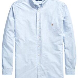 POLO RALPH LAUREN Men's Big and Tall Long Sleeves Classic Fit Oxford Buttondown Shirt (4XLT, BSR Blue)