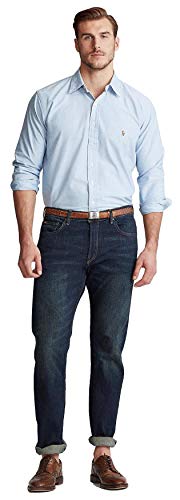 POLO RALPH LAUREN Men's Big and Tall Long Sleeves Classic Fit Oxford Buttondown Shirt (4XLT, BSR Blue)