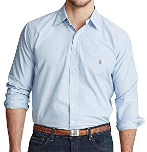 POLO RALPH LAUREN Men's Big and Tall Long Sleeves Classic Fit Oxford Buttondown Shirt (4XLT, BSR Blue)