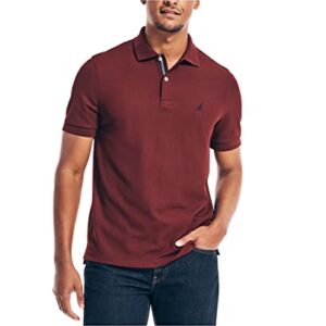 Nautica Men's Classic Short Sleeve Solid Polo Shirt, Royal Burgundy, XX-Large