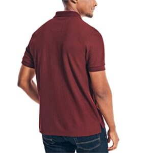 Nautica Men's Classic Short Sleeve Solid Polo Shirt, Royal Burgundy, XX-Large