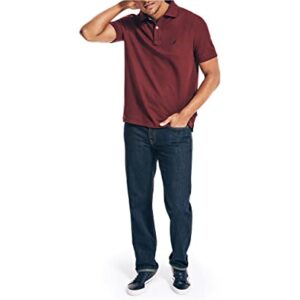 Nautica Men's Classic Short Sleeve Solid Polo Shirt, Royal Burgundy, XX-Large