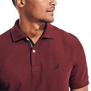 Nautica Men's Classic Short Sleeve Solid Polo Shirt, Royal Burgundy, XX-Large